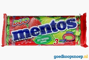 Mentos Duo Strawberry Lime - www.goedkoopsnoep.nl